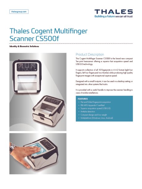 CS500f Multifinger scanner | Leading Distributor of ID Card printer ...